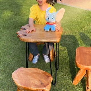 Retro square iron frame support solid wood cedar coffee table - Bed ...