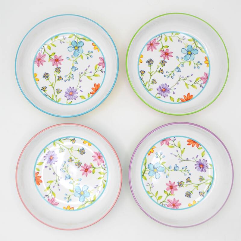 Euro Ceramica Charlotte 4 Piece Assorted Pasta Bowl Set - 8.54 in. x 8. ...