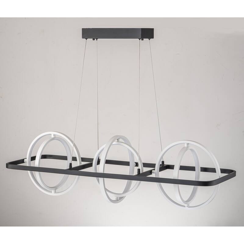 Modern Rectangular Dimmable Globe Hanging Light Adjustable Orbit ...