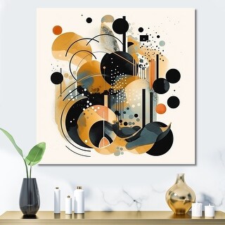 Designart "Black And Gold Zen In Brushstrokes Iii" Minimalism Canvas ...