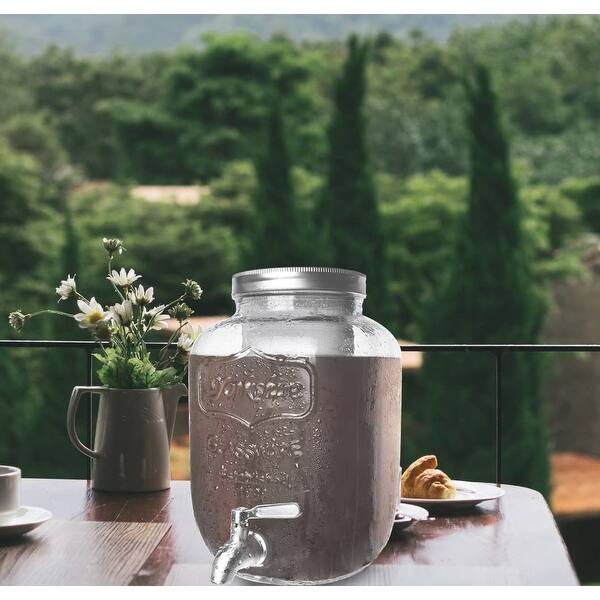 1 Gallon Cold Brew Coffee Maker with Thick Glass Carafe & Stainless ...