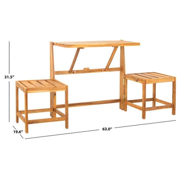 SAFAVIEH Outdoor Living Belamy Transformer Bench. - 63" W x 20" D x 32 ...