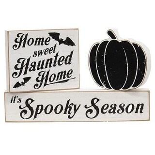 Set of 3 Halloween Decor Set It's Spooky Season Wooden Blocks - 0.75” L ...