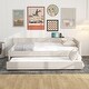 Beige Grounded Low-profile Platform Bed Frame Daybed w/USB,Trundle ...