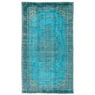 ECARPETGALLERY Hand-knotted Color Transition Turquoise Wool Rug - 5'6 x ...