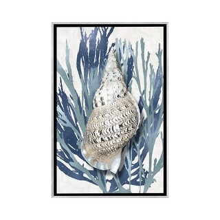 iCanvas "Shell Coral Aqua Blue I" by Caroline Kelly Framed - Bed Bath ...