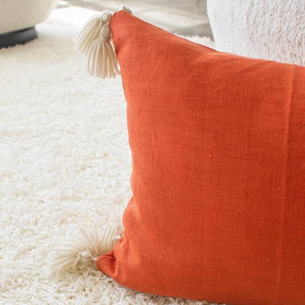 orange rectangle cushion