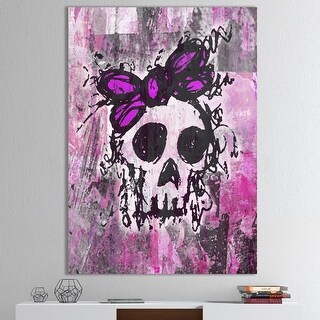 Designart "Sketched Skull Princess" Modern & Contemporary Premium ...