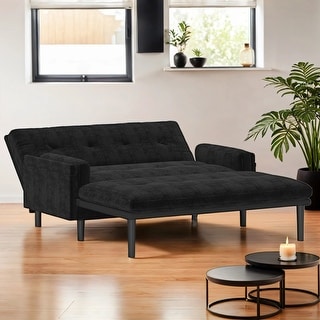 2-Seat Multiform Adjustable Sofa with Velvet Upholstery, Metal Frame ...