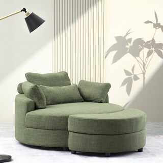 Large round sofa chair with storage linen fabric - Bed Bath & Beyond ...