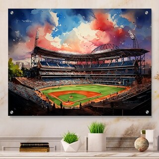 Designart "Abstract Baseball Stadium III" Stadiums Gloss Wall Decor ...