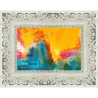 8x4 Distressed/Aged White Washed Complete Wood Picture Frame with UV ...