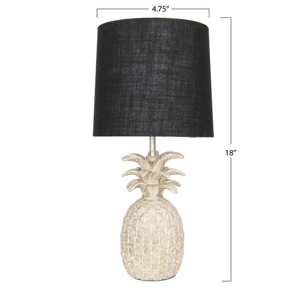 Pineapple Shaped Table Lamp with Linen Shade - Bed Bath & Beyond - 31259485