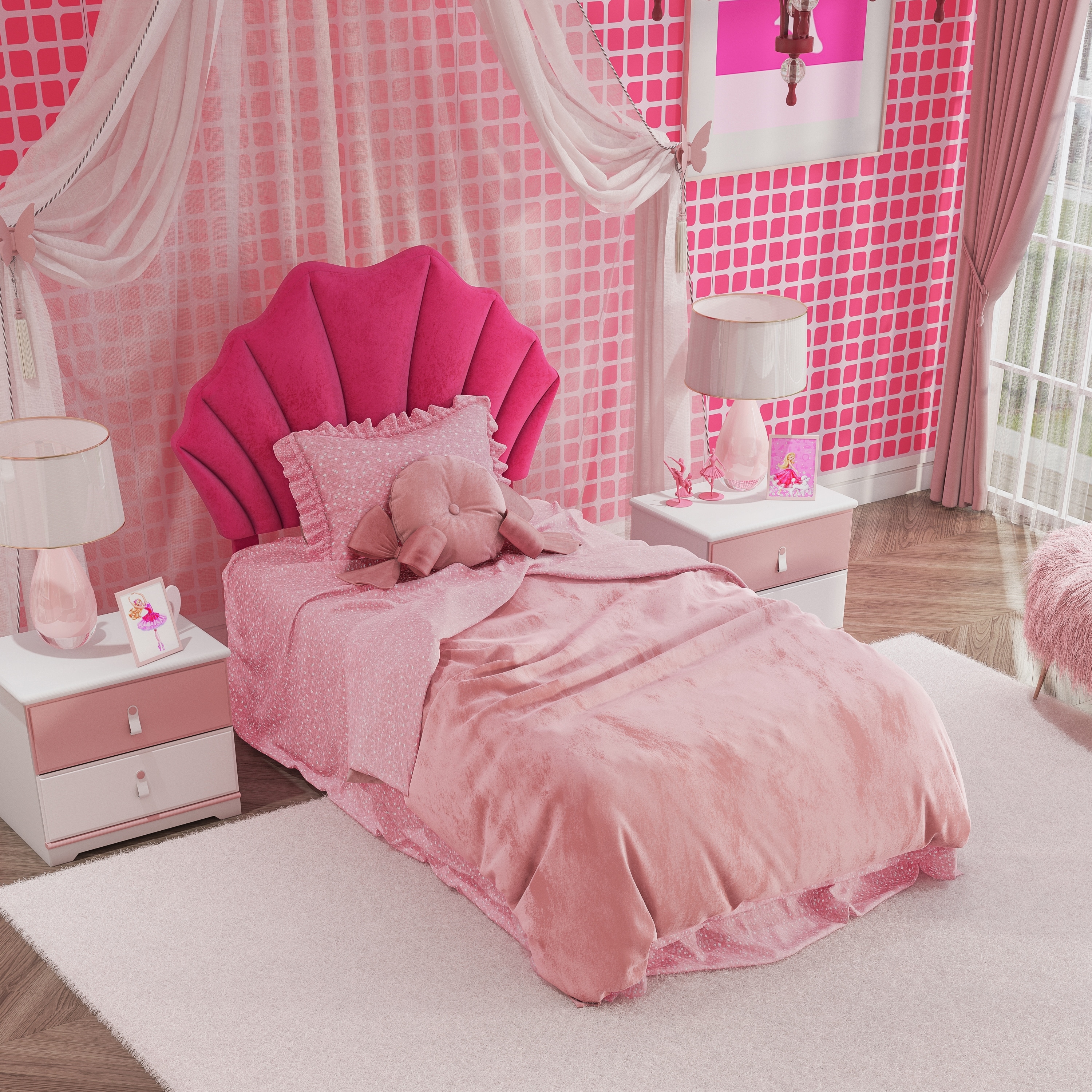Pink childrens bedroom furniture store