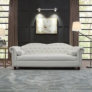 Timeless Chesterfield Style Upholstered Sofa - High-Tech Fabric Surface ...