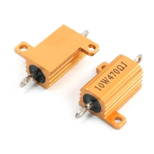 Yellow Aluminum Housed Clad Wirewound Resistor 470 Ohm 10 Watt 2 Pcs ...