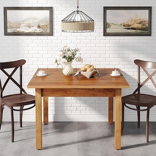 Country Rustic Square Dining Table with Solid Wood Legs - 39.4"D x 39.4"W x 30"H - Bed Bath ...