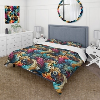 Designart "Retro Revival Paisley Pattern I" paisley Bedding Cover Set ...