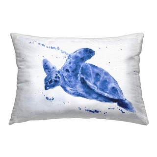 Stupell Modern Blue Turtle Printed Outdoor Throw Pillow Design by Patti ...