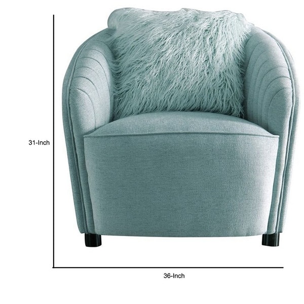 Vertical Channel Stitching Fabric Chair with and Curved Back, Light ...