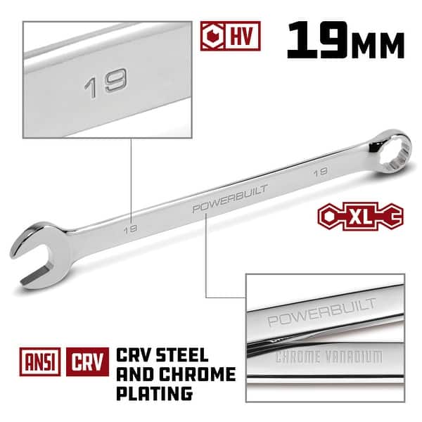 Powerbuilt 19 MM Fully Polished Long Pattern Metric Combination Wrench ...