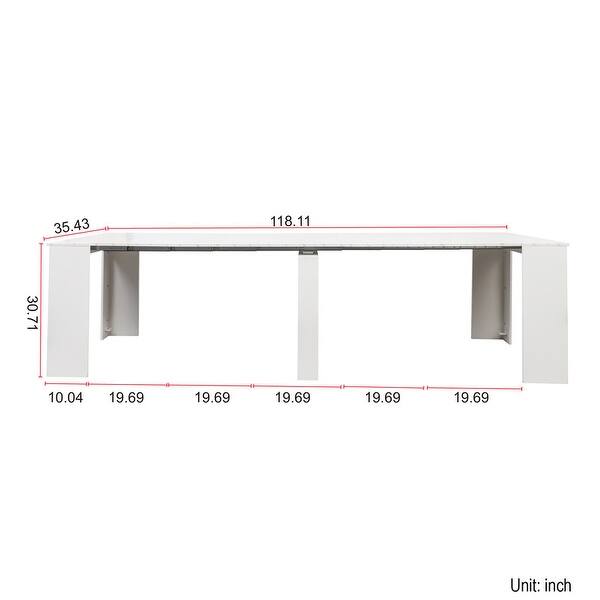 Foldable Dining Table for 6-12 People, Extends to 118 inchConsole Table ...
