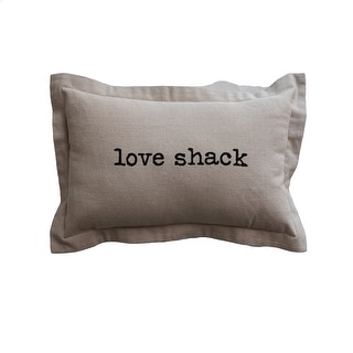 Cotton Chambray Lumbar Pillow with "Love Shack" Message - Bed Bath ...