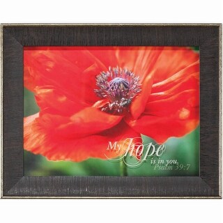 Red Poppy Framed Wall Art With Bible Verse My Hope Is In You Psalm 39:7 ...