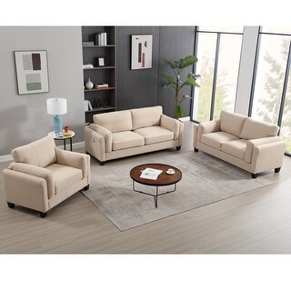 3 Pieces Modern Sofa Furniture Sets with Chair and Loveseat and 3 ...