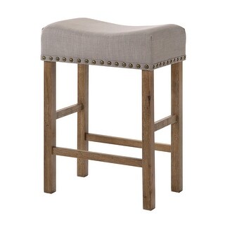 Tan and Weathered Oak Counter Height Stools (Set of 2) - Bed Bath ...