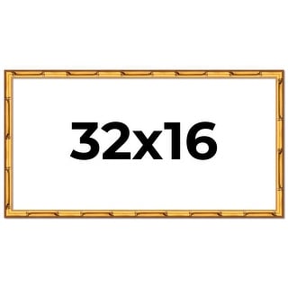 32x16 Frame Gold Bamboo Solid Wood Picture Frame | 1 Inch Moulding ...