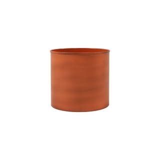 Achla Designs 8" W Cylinder Burnt Sienna Galvanized Steel Planter Pot ...