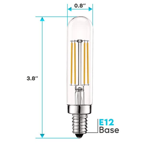 Luxrite T6 T6.5 Vintage LED Tube Light Bulbs 5W= 60W, 3000K Soft White ...