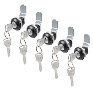 5 Pcs 19mm Cylinder Length Zinc Alloy Chrome Plated Cam Lock w Keys ...