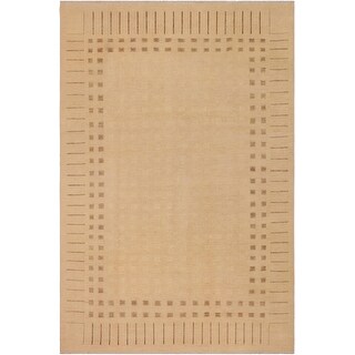 Shabby Chic Ziegler Ouida Beige Brown Hand-Knotted Wool Rug - 8'11'' x ...