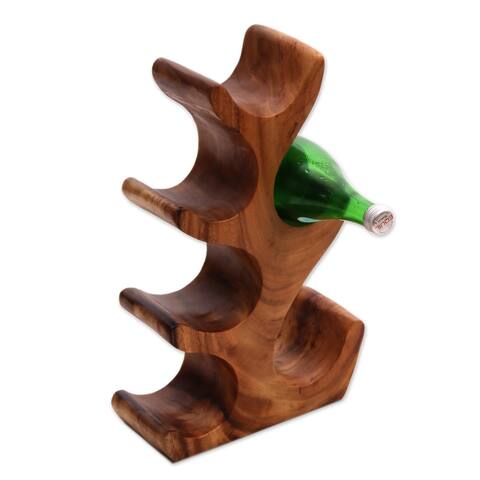 Handmade Bottle Tree Wood wine holder (Indonesia) - Overstock - 32573930