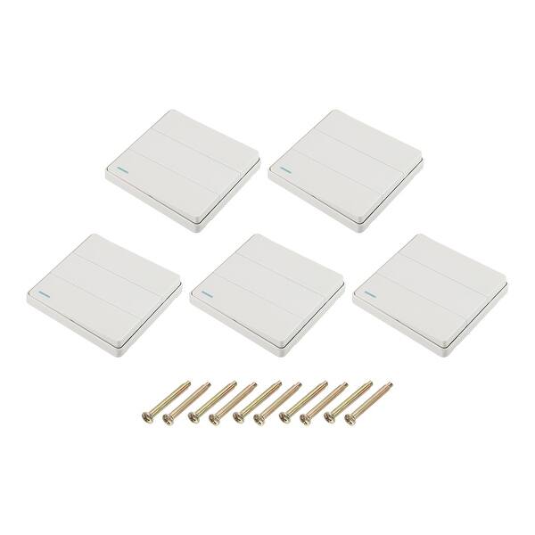 Light Switch Wall Push Button 3 Gang 1 Way White 250V 10A 86mmx86mm ...