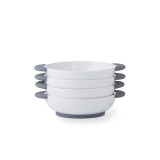 4 Piece Stoneware 8" Bowls with Stay Cool Handles and Base - 8 x 2 ...