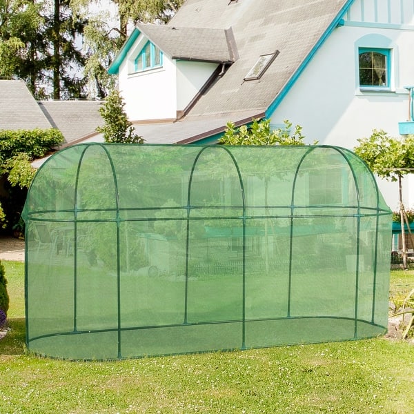 Aoodor 10'x3.3'x5' Crop Cage Plant Protection Netting Tent with Zipper ...