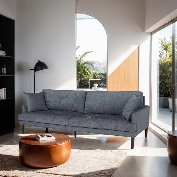 Charcoal 3 Seater Sofa with Plush Upholstery and Accent Pillows On Sale Bed Bath Beyond 41284379