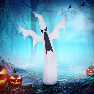 HOMCOM 6' Tall Halloween Inflatables Outdoor Decorations White Ghost ...
