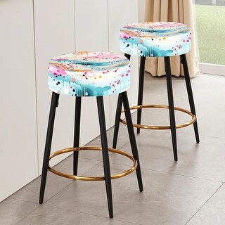 Green Fusion Abstractions In Motion - Upholstered Mid-Century Bar ...