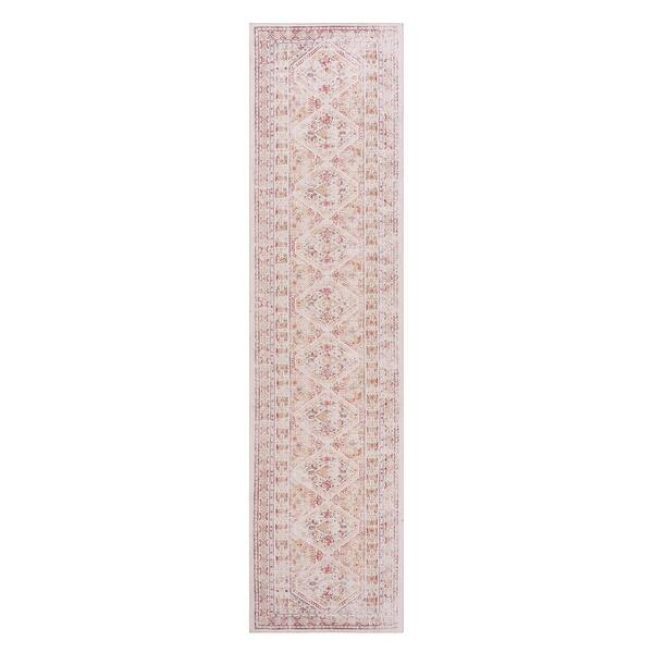 2'6''x10' Beige Runner, Washable Rug, Low-Pile, Non-Slip, Non-Shedding ...