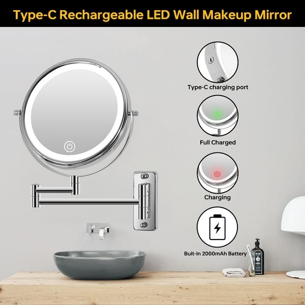 lighted wall makeup mirror