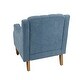 Modern Accent Chair Armchair Blue Tufted Armchair with Vintage Brass ...