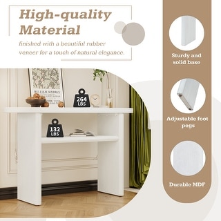 Elegant Minimalist Console Table with Rounded Edges,Sturdy Shelf Design ...