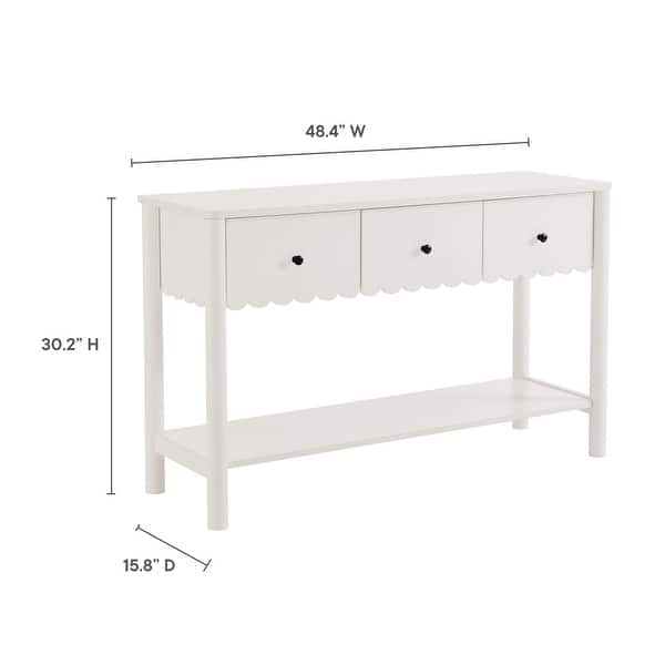 Emmeline 3-Drawer Scalloped Console Table - Bed Bath & Beyond - 42258745