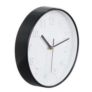8 Inch Wall Clock, 3D Number Quartz Silent Round Wall Clocks, White ...