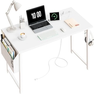 39 inch White Computer Desk with Power Outlet - Bed Bath & Beyond ...
