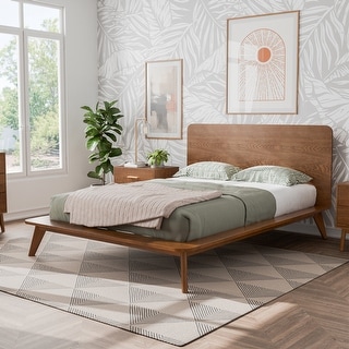 brown frame bed